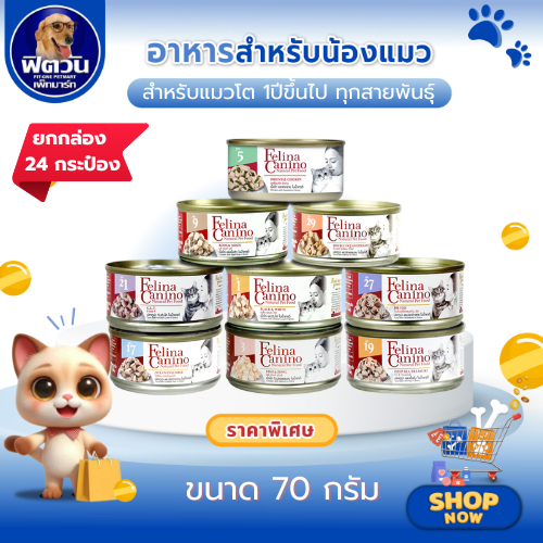 อาหารแมวกระป๋อง Felina Canio- แมว ขนาด 70 กรัม** ยกลัง12-24กระป๋อง ...