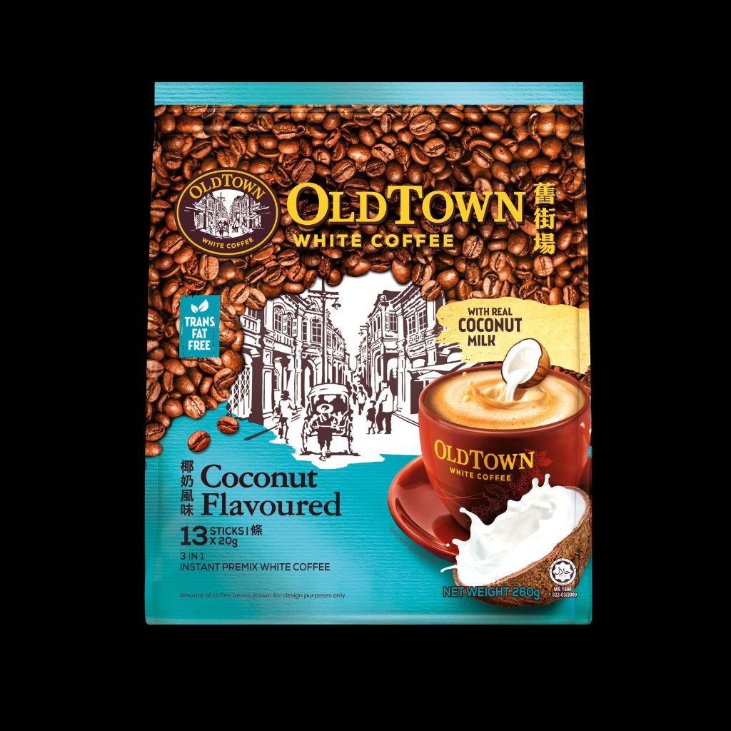 โอลด์ทาวน์ 3 อิน 1 กาแฟขาวผสมมะพร้าว Old Town 3 in 1 Instant White ...