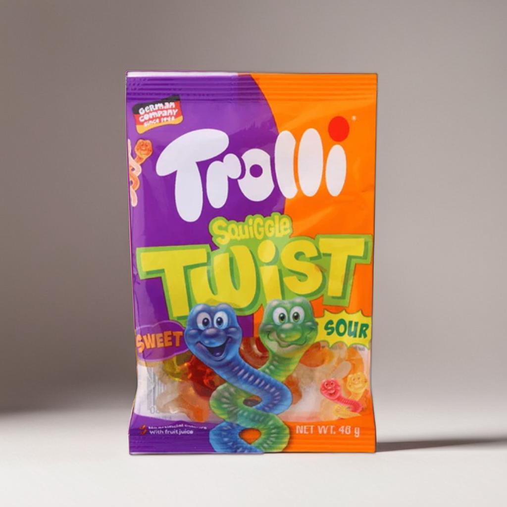 Trolli Squiggle Twist เยลลี่หนอน รสผลไม้ หนึบหนับ อร่อย ขนาด 48gเยลลี่ ...