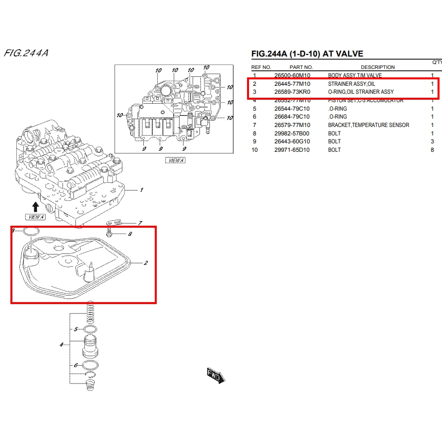 กรองน้ำมันเกียร์+โอริง Suzuki Ertiga 2019-2022 (26445-77M10-000+26589 ...