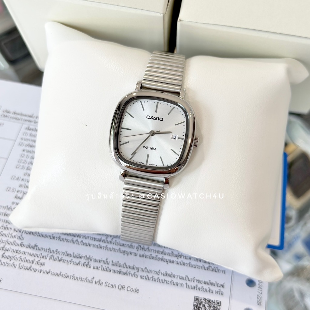 CASIO นาฬิกาข้อมือผู้หญิง ของแท้ CMG รุ่น LTP-B166D-7A หน้าปัดสีเงิน รับประกันศูนย์เซ็นทรัล 1 ปี ...