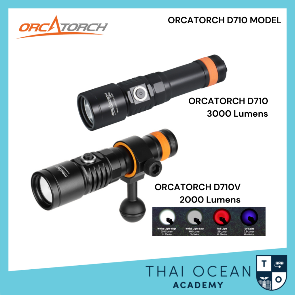 OrcaTorch D710 Scuba Diving Torch ไฟฉายสำหรับใช้ใต้น้ำ | Shopee Thailand