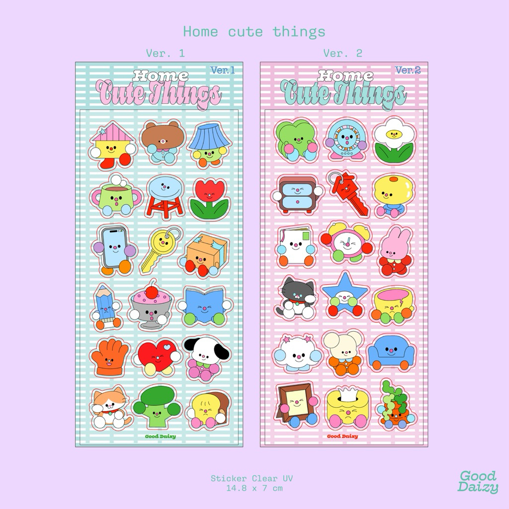 Home cute things Sticker UV clear สติกเกอร์ขอบใส | Good Daizy | Shopee ...