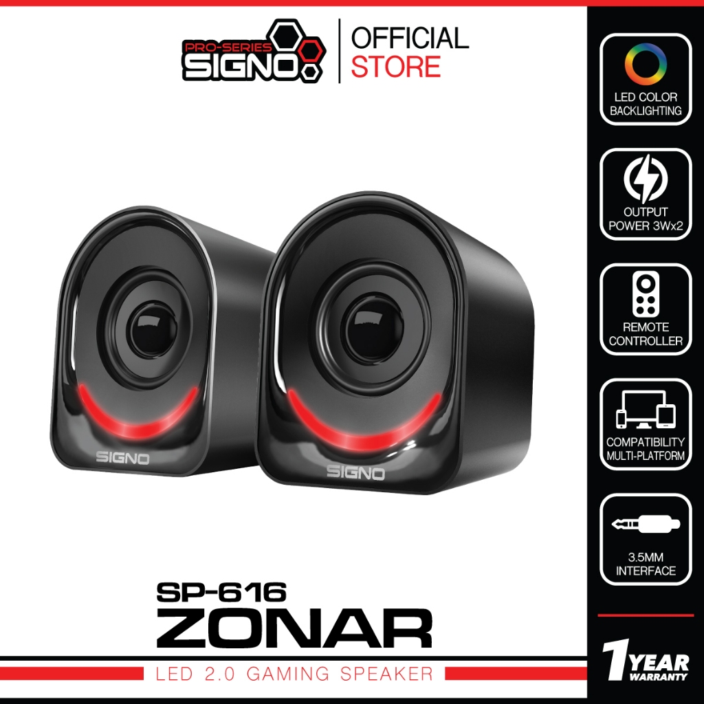 SIGNO LED 2.0 Gaming Speaker ZONAR รุ่น SP-616 (ลำโพง เกมมิ่ง) | Shopee ...