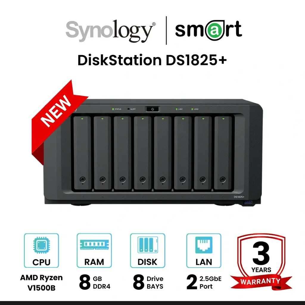 Synology DiskStation DS1825+ 8-Bay NAS อุปกรณ์จัดเก็บข้อมูลบนเครือข่าย ...