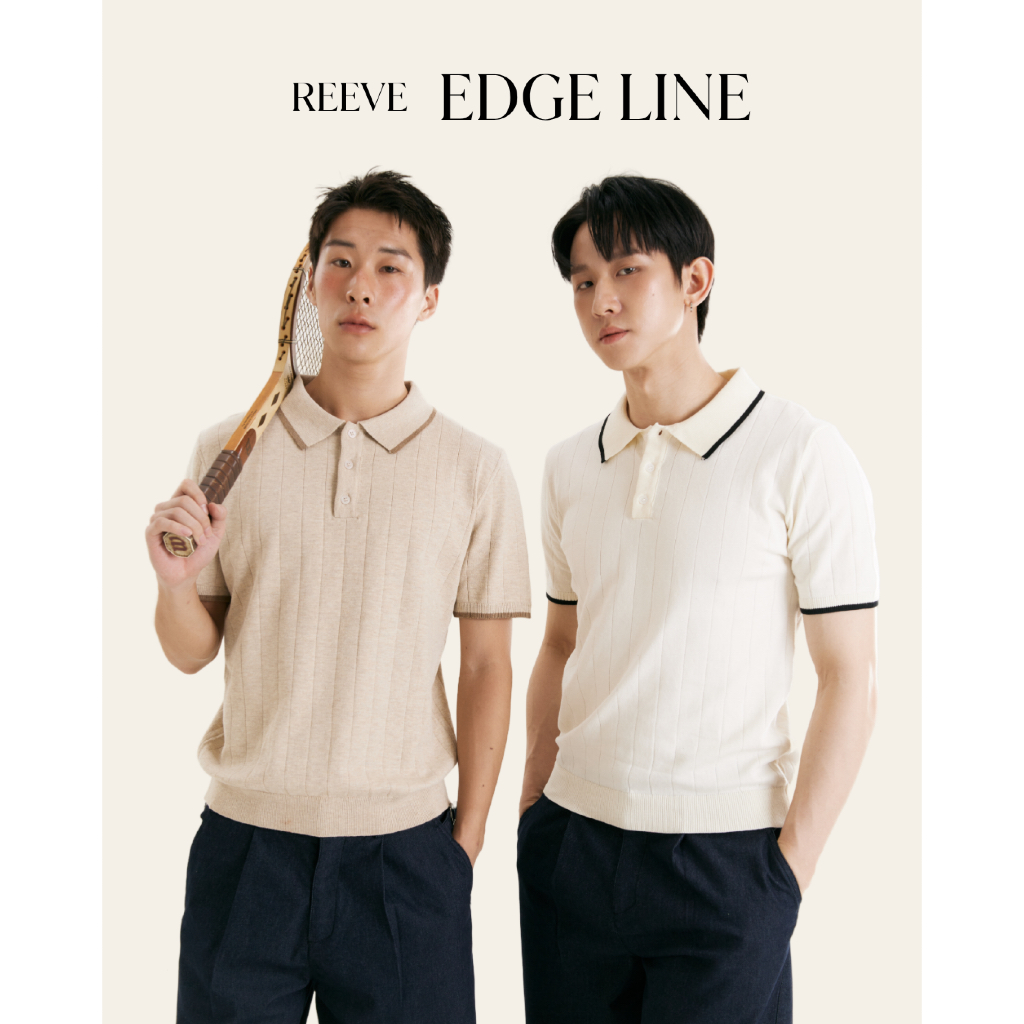 [6911#] REEVE EDGE LINE - เสื้อโปโลคอปก ขอบสี | Shopee Thailand