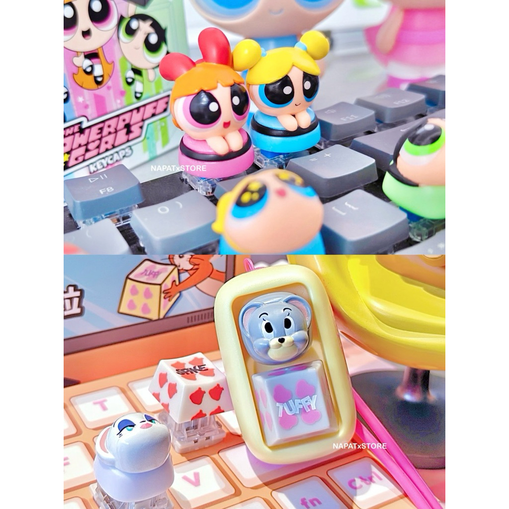 🧀พร้อมส่ง💘 กล่องสุ่มคีย์แคป Tom and Jerry | PowerPuff Girl Keycaps ...