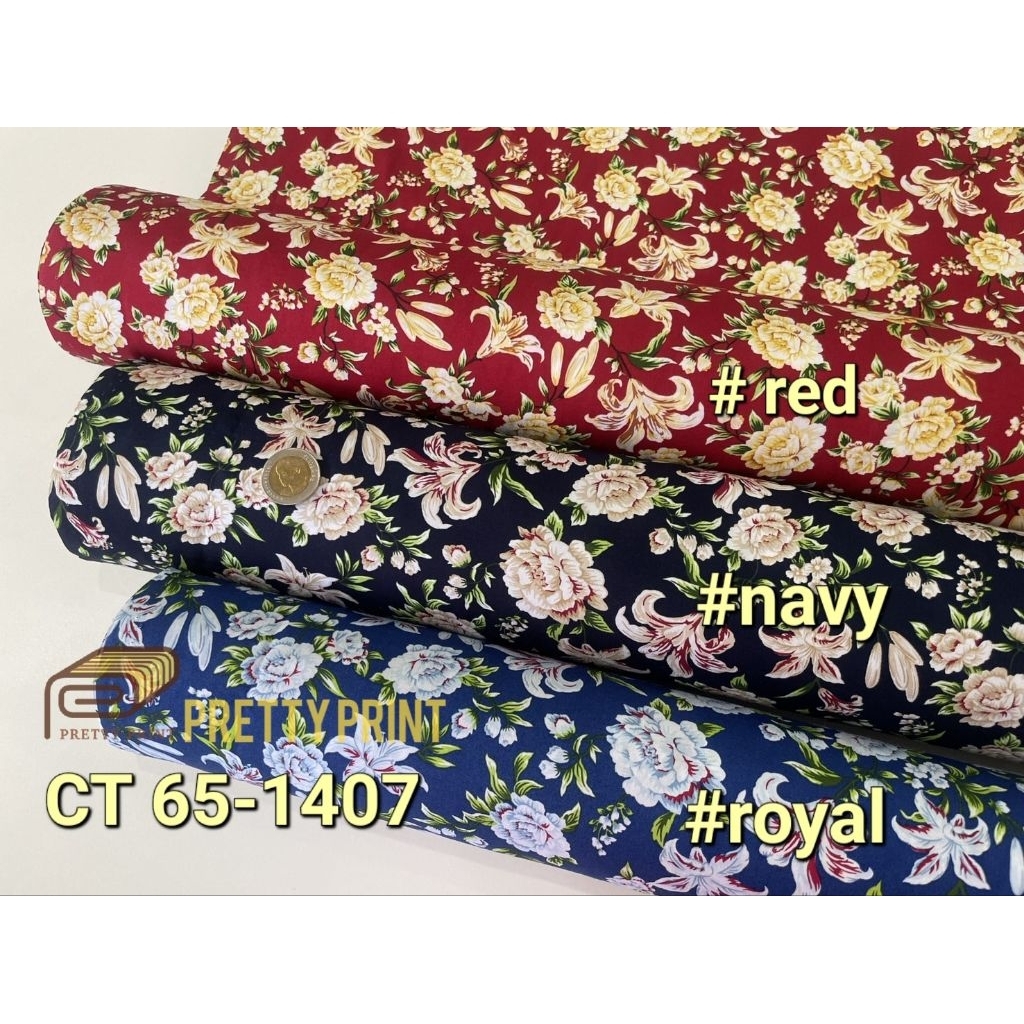 คอตต้อน100%พิมพ์ลาย CT 65-1407 (ขายเป็นหลา) | Shopee Thailand