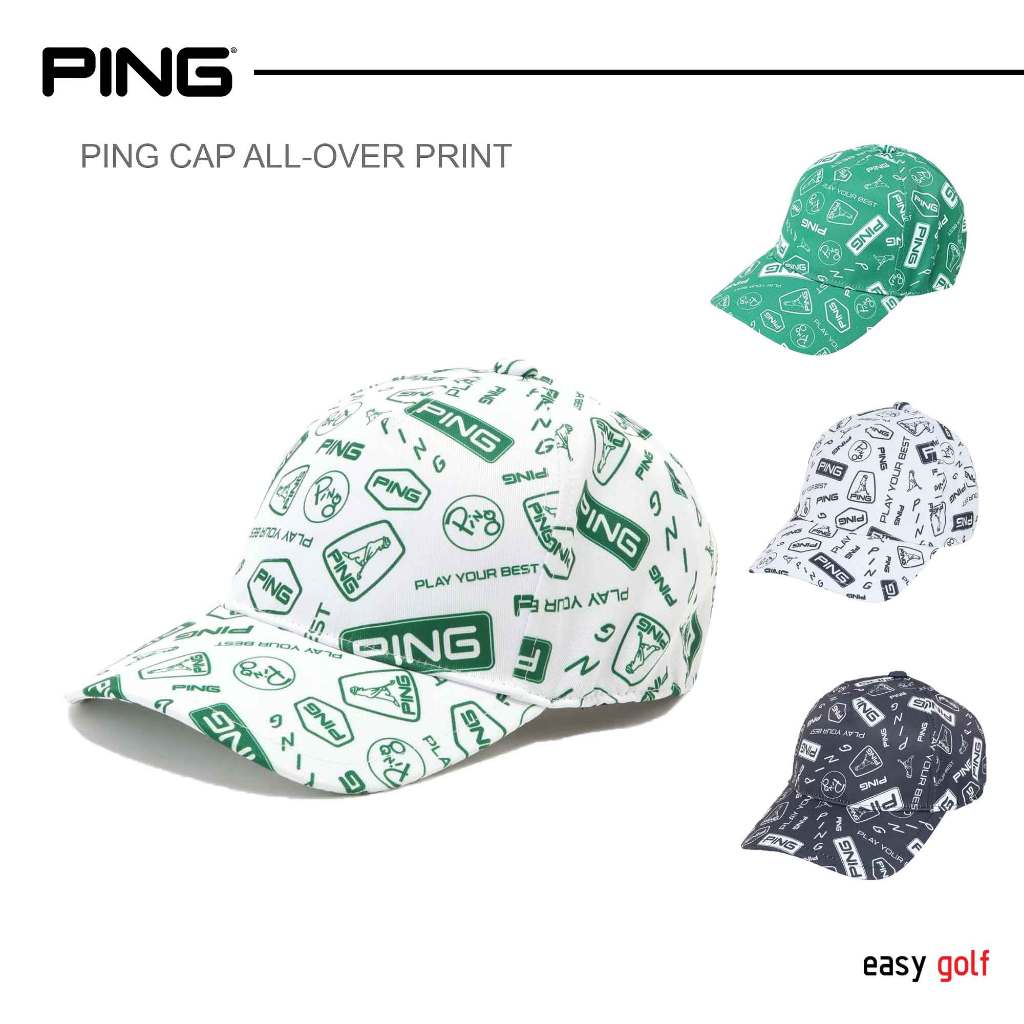 PING CAP ALL-OVER PRINT PING CAP MEN หมวกกอล์ฟ หมวกกีฬาผู้ชาย 621 ...