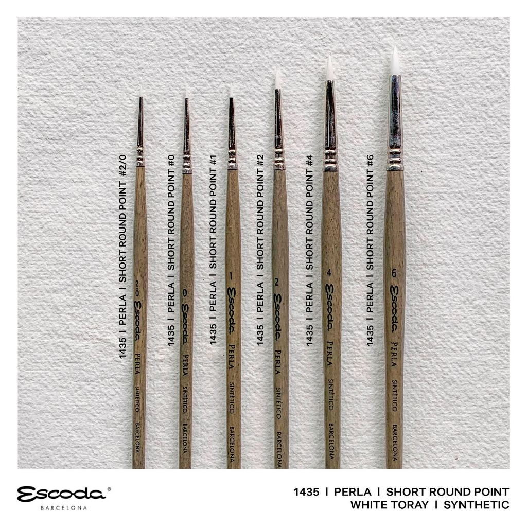 Escoda PERLA Short Round Pointed [1435] / พู่กัน ปลายกลมสั้น รุ่น PERLA 1435 แบรนด์ Escoda จาก ...