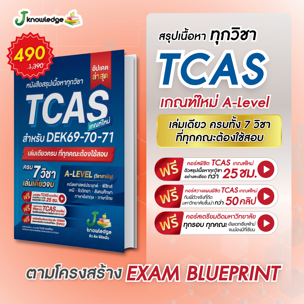 หนังสือสรุปเนื้อหา ม.ปลาย A-Level TCAS69-70-71 เกณฑ์ใหม่ สสวท.ฟรีคอร์สติว 25 ชม. | Shopee Thailand