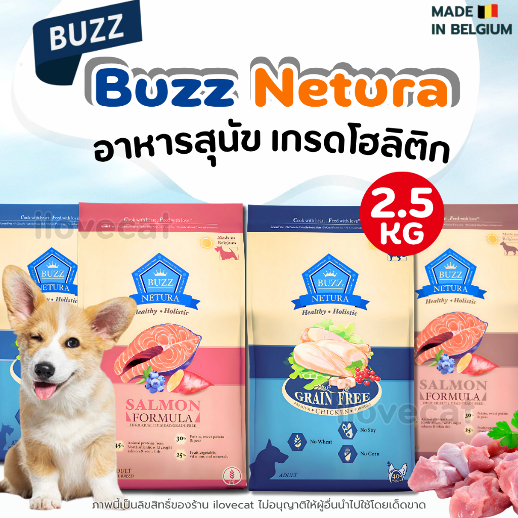 【2.5KG】Buzz Netura อาหารสุนัข โปรตีนจากเนื้อสัตว์ พร้อมผักและผลไม้ ขนาด ...