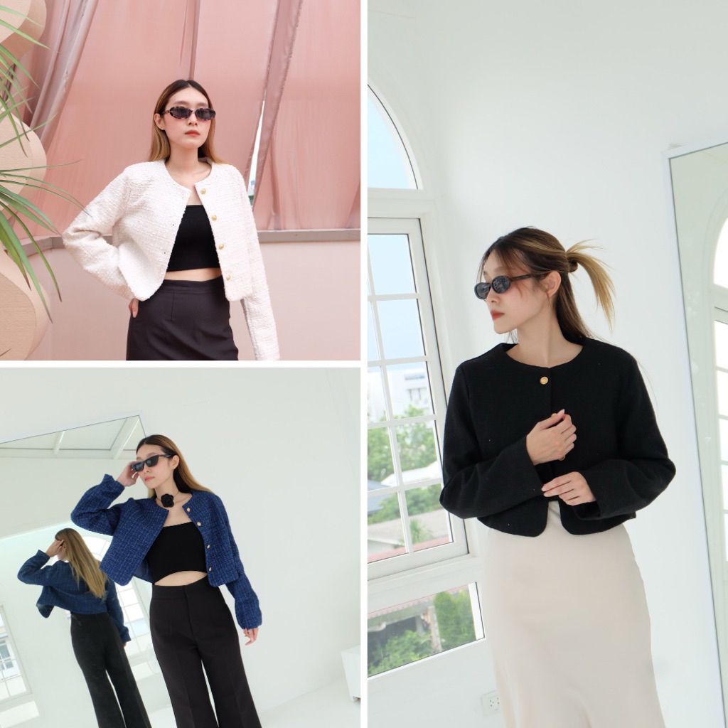 TWOMORROW | เสื้อคลุมผ้า tweed แนว timeless | Shopee Thailand