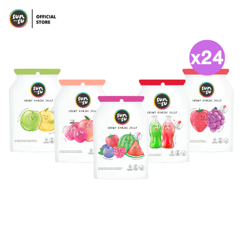 (แพ็ค 24) Sunsu ซันซุ เยลลี่ผสมบุก (เลือกรสชาติได้) | Shopee Thailand