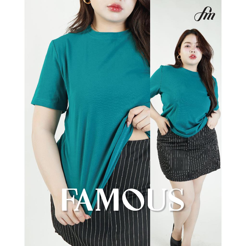 FAMOUS BABY TEE (รุ่นยาวพิเศษ) เสื้อคอกลมสีพื้น #FMBL-F1T070 | Shopee ...