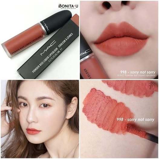 🖤MAC powder kiss liquid lipcolour เนื้อกำมะหยี #998 sorry not sorry🖤L3🖤 ...