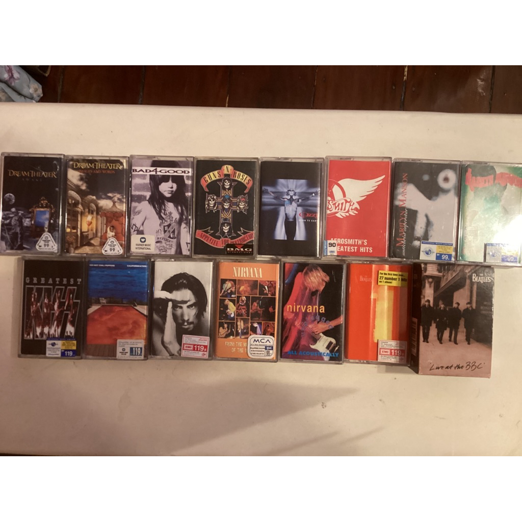 เทป : เพลงสากล Rock วงตำนาน Nirvana kiss Gun n rose Ozzy Dream theater the Beatles Marilyn ...