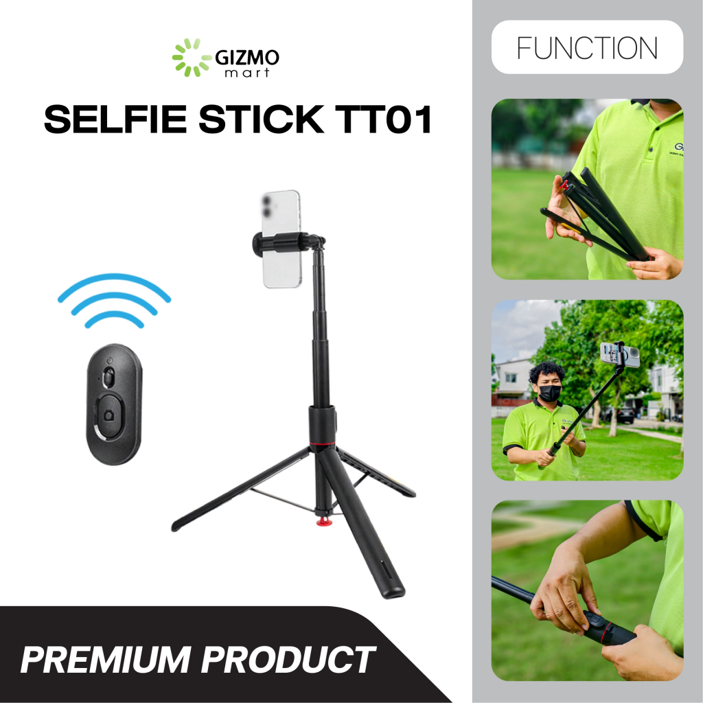 ไม้เซลฟี่ รุ่น TT01 ขาตั้ง เปิดอัตโนมัติ SELFIE STICK Auto Pop Open ...