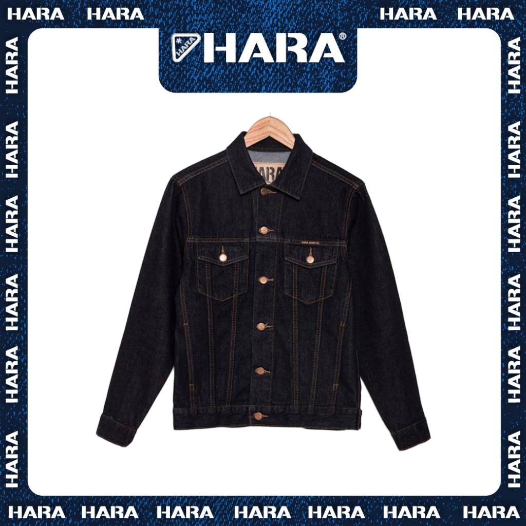Hara แจ็กเกตยีนส์ แจ็คเก็ตผู้ชาย Jacket สีดำ ปักด้ายทอง ทรงคลาสสิค ...