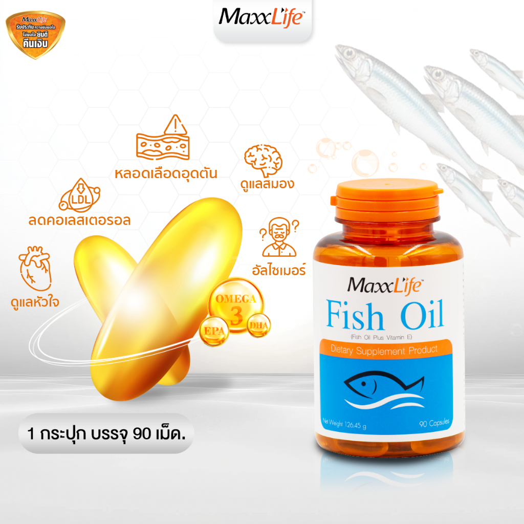 Maxxlife Fish Oil น้ำมันปลา โอเมก้า 3 ลดไขมันในเลือด บำรุงสมอง ระบบ ...