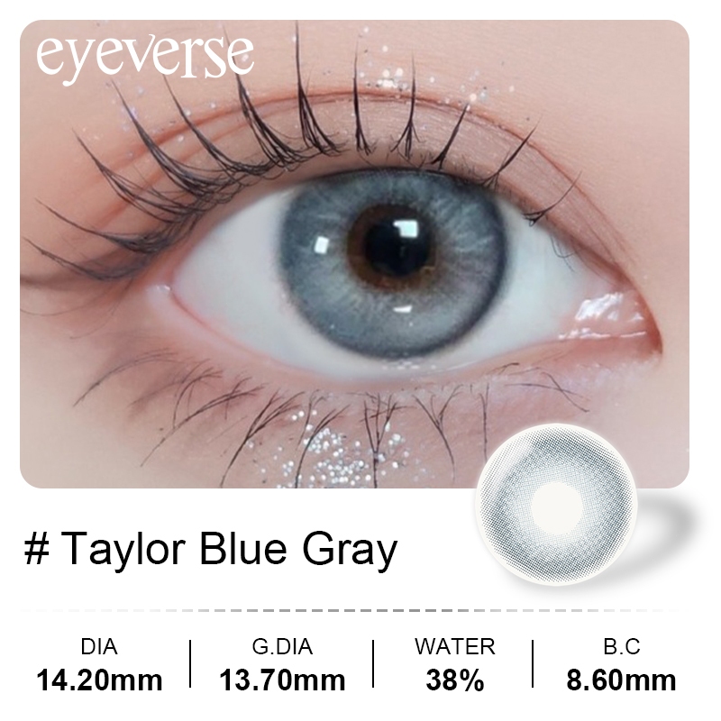 Eyeverse ซีรีส์ใหม่ คอนแทคเลนส์แต่งตา สีธรรมชาติ สีเทาบลูเทย์เลอร์ 14.2mm 1 คู่ ใช้ได้ 6 เดือน ...