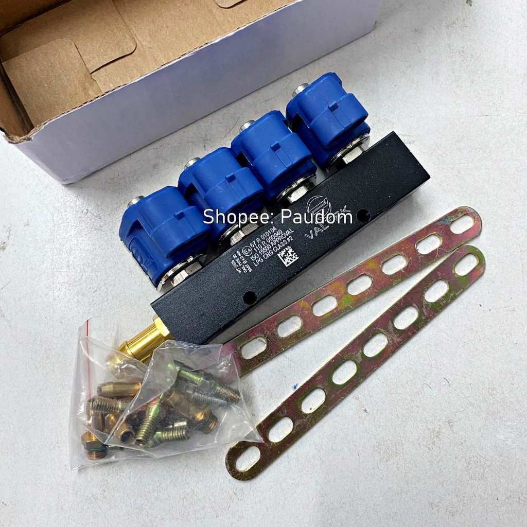 รางหัวฉีด ของจีน สีน้ำเงิน วอลเทค valtek 4 สูบ LPG & NGV 2โอห์ม อะไหล่ ...
