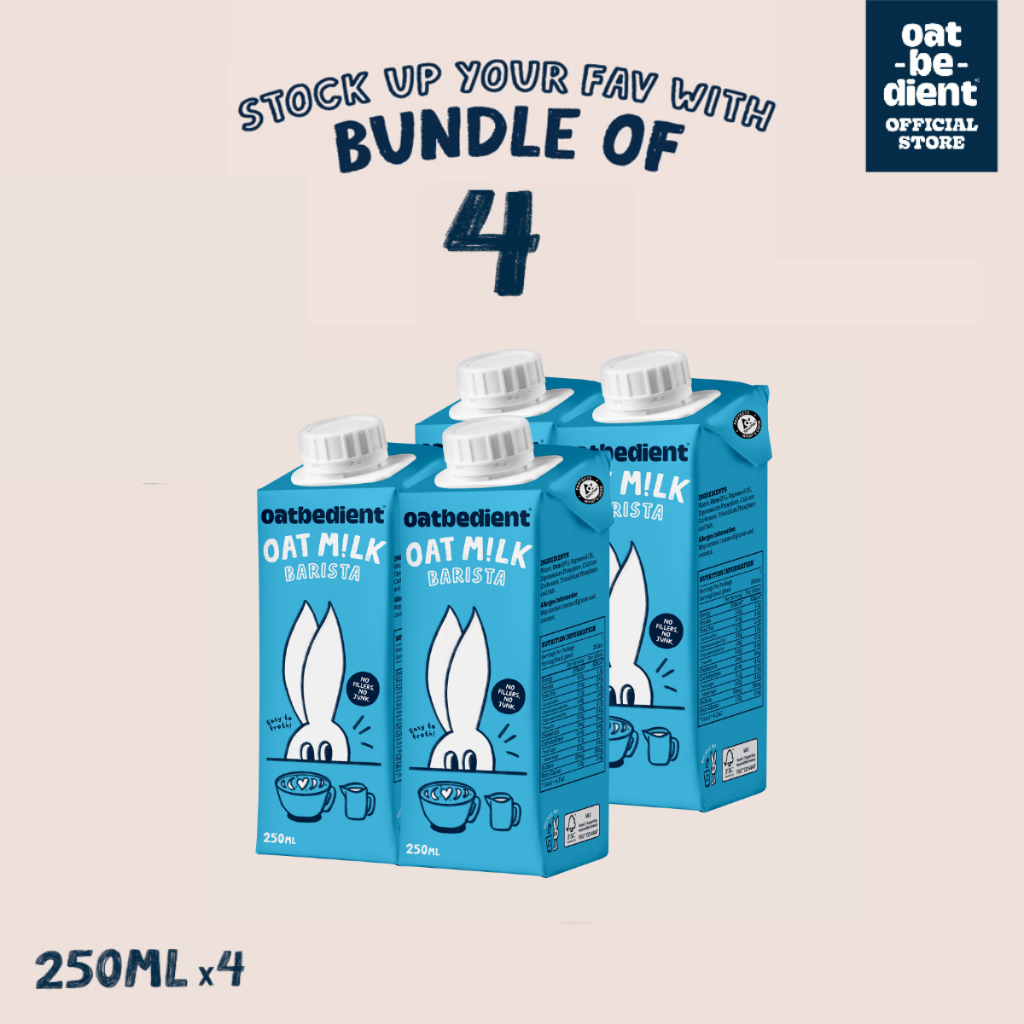 [4 กล่อง] นมโอ๊ต OATBEDIENT Oat Milk Barista 250 ml x4 โอทบีเดียนท์ ...