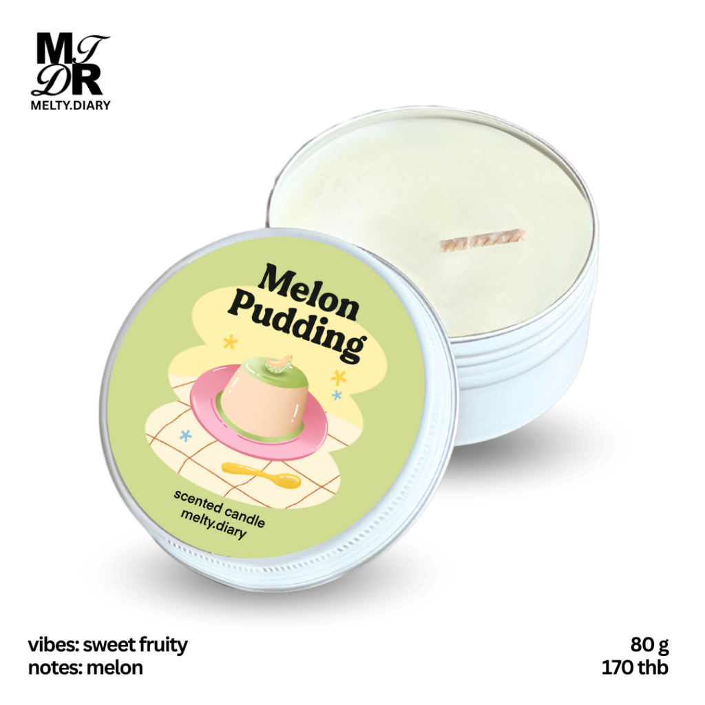 Melty.diary - Melon Pudding Soy Wax Candle เทียนหอมไขถั่วเหลืองแบบตลับ ...