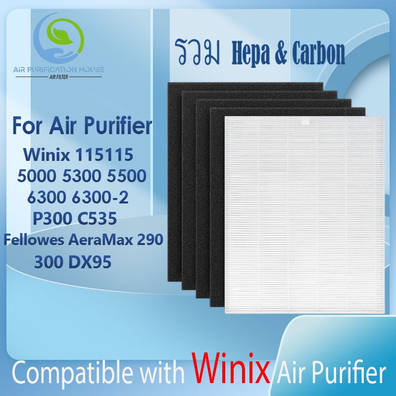 แผ่นกรอง ไส้กรองอากาศ air purifier for Winix 115115 5000 5300 5500 6300 6300-2 P300 C535 กรอง ...