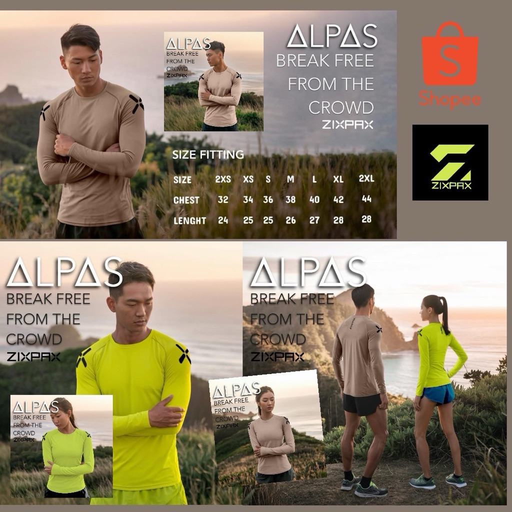 ALPAS LONG SLEEVE ACTIVE RUNNING T SHIRT #ZIXPAX | Shopee Thailand