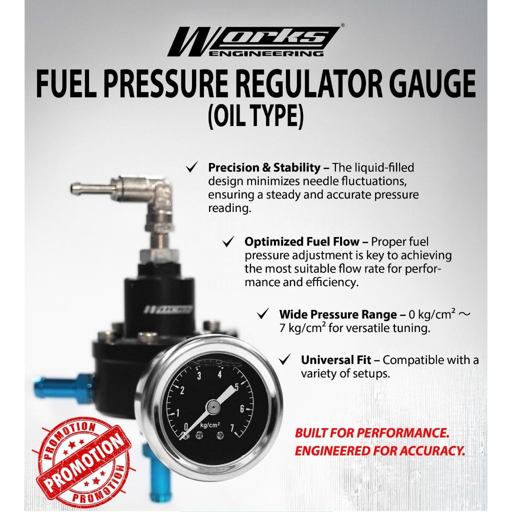 works engineering fuel pressure gauge 7 Bar เกจ์วัดแรงดันน้ำมัน ...