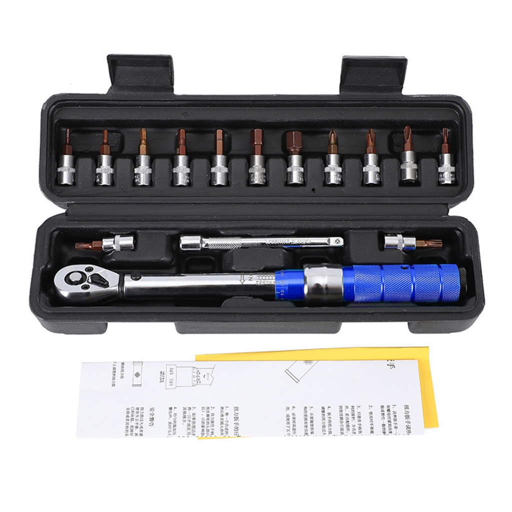 LOCAL 15Pcs 1/4" Bicycle Torque Wrench Allen Key Tool Socket Wrench Kit ...