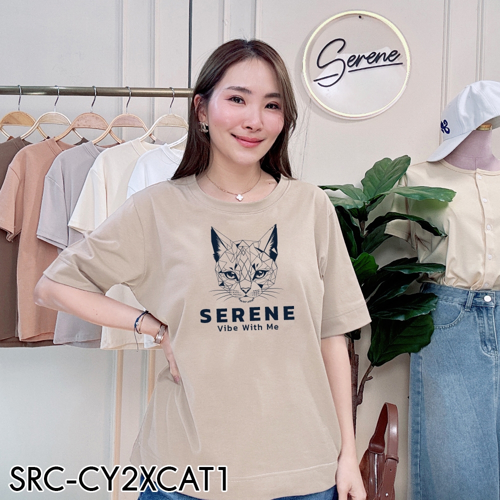 Serene's Choice เสื้อยืด Oversized ลายแมวซีรีน หน้าผ้า 43 นิ้ว สกรีนแน่น ผ้านุ่มใส่สบาย – Soft ...