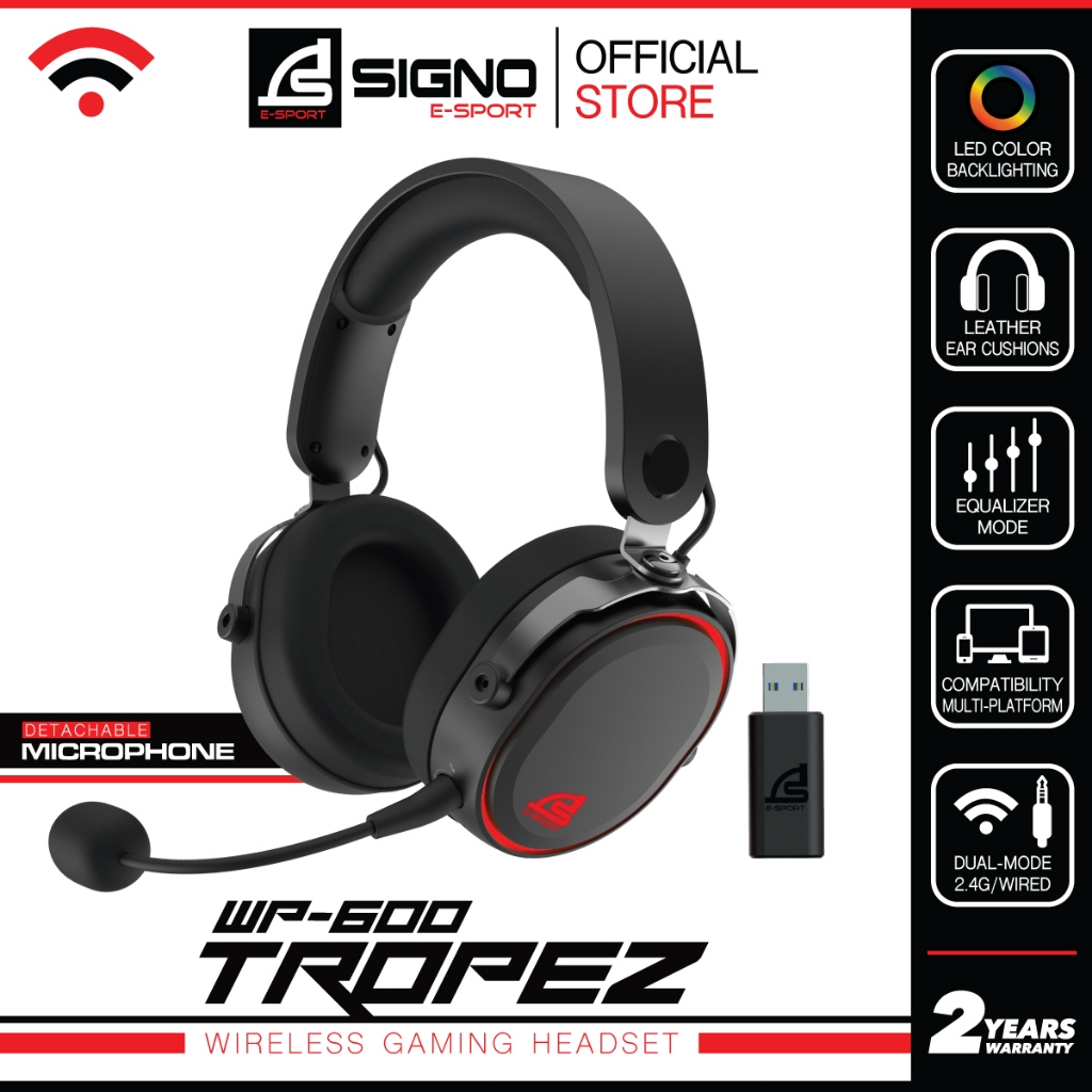 SIGNO E-Sport 2.4G Wireless Gaming Headphone TROPEZ รุ่น WP-600 (หูฟัง ...