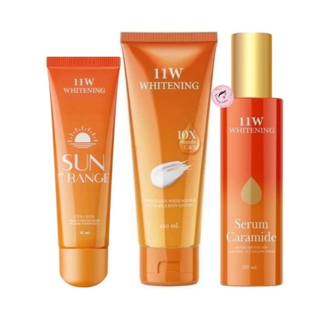 *11W Whitening โลชั่นน้ำตบผิวขาว / บอดี้เซรั่ม ทาผิวกาย / กันแดดลูกส้ม ...