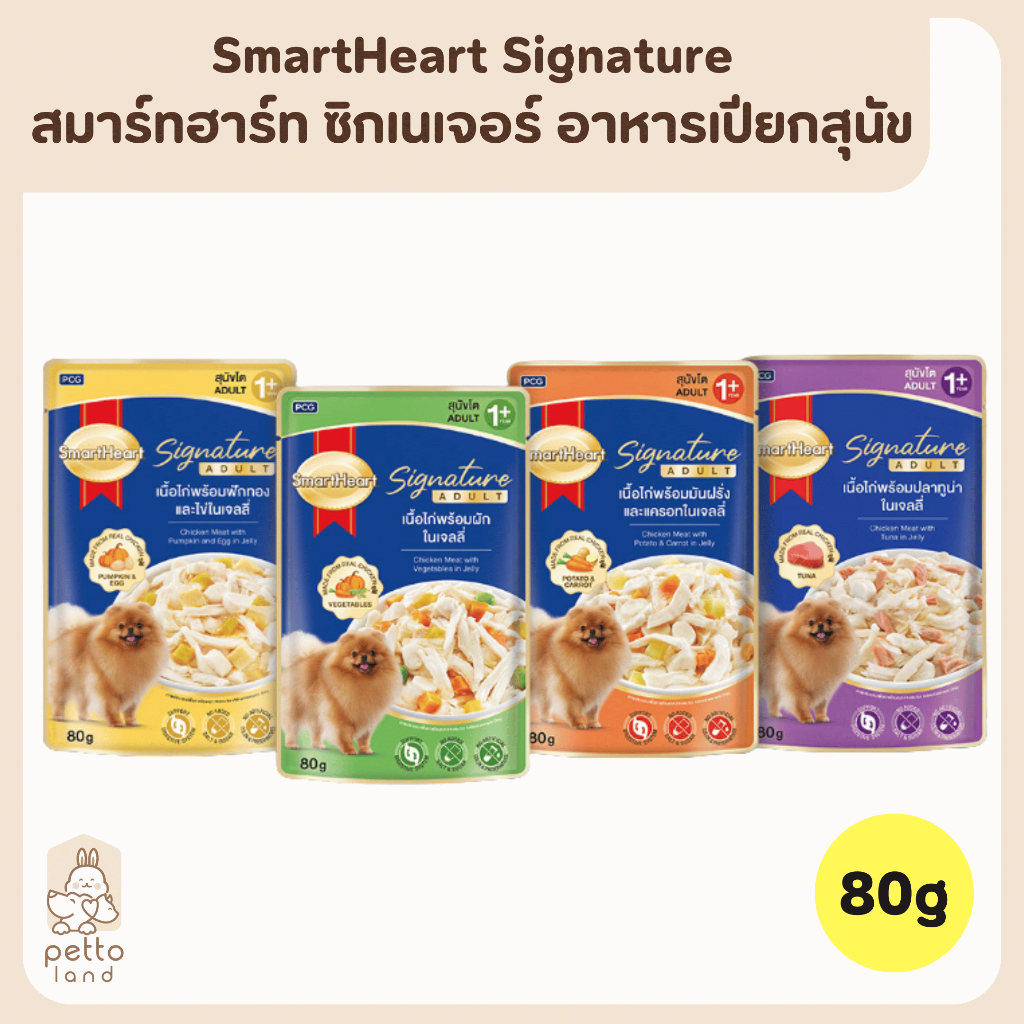SmartHeart Signature สมาร์ทฮาร์ท ซิกเนเจอร์ อาหารเปียกสุนัข ขนาด 80g ...