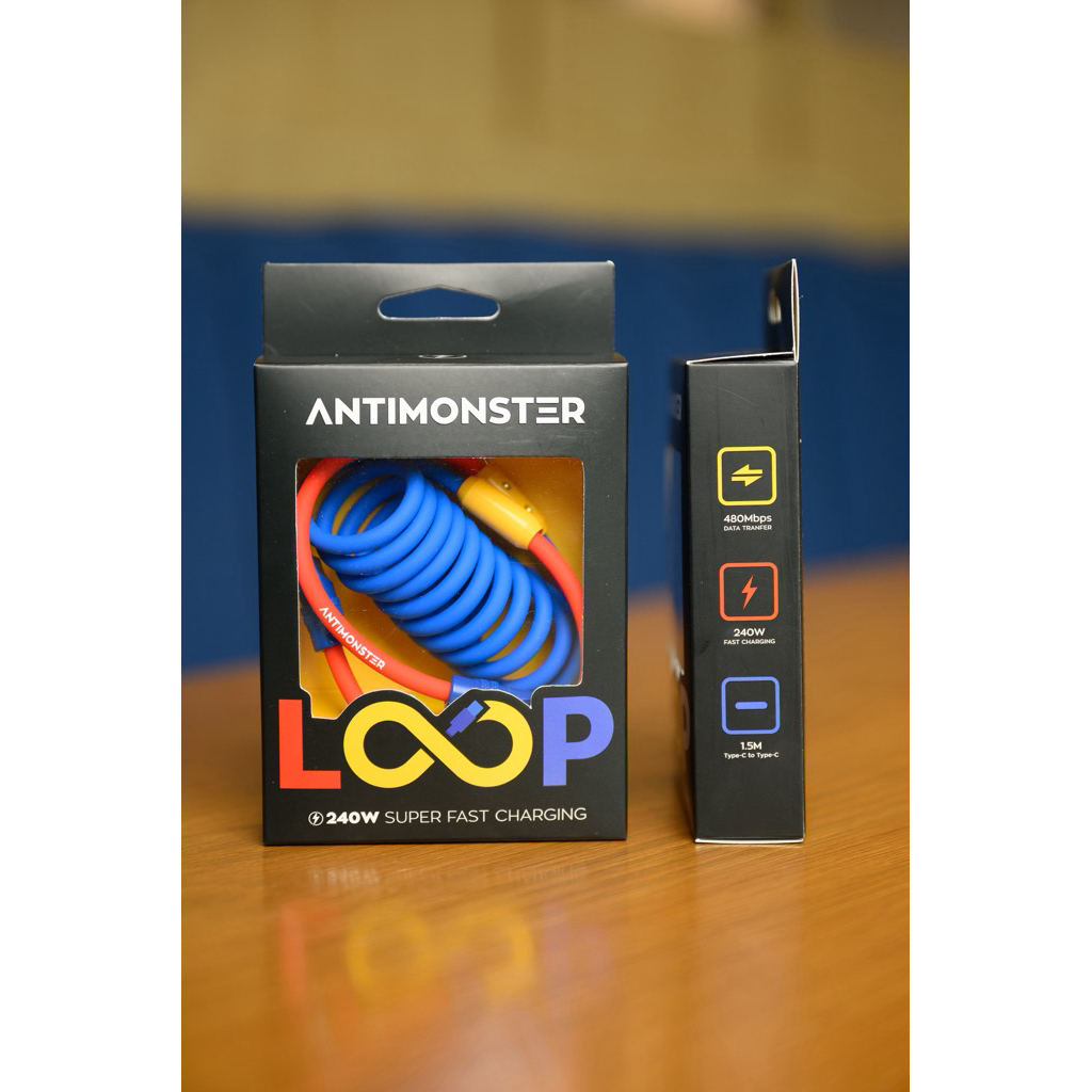 สายชาร์จ LOOP ANTIMONSTER 240W Type C Fast Charging | Shopee Thailand