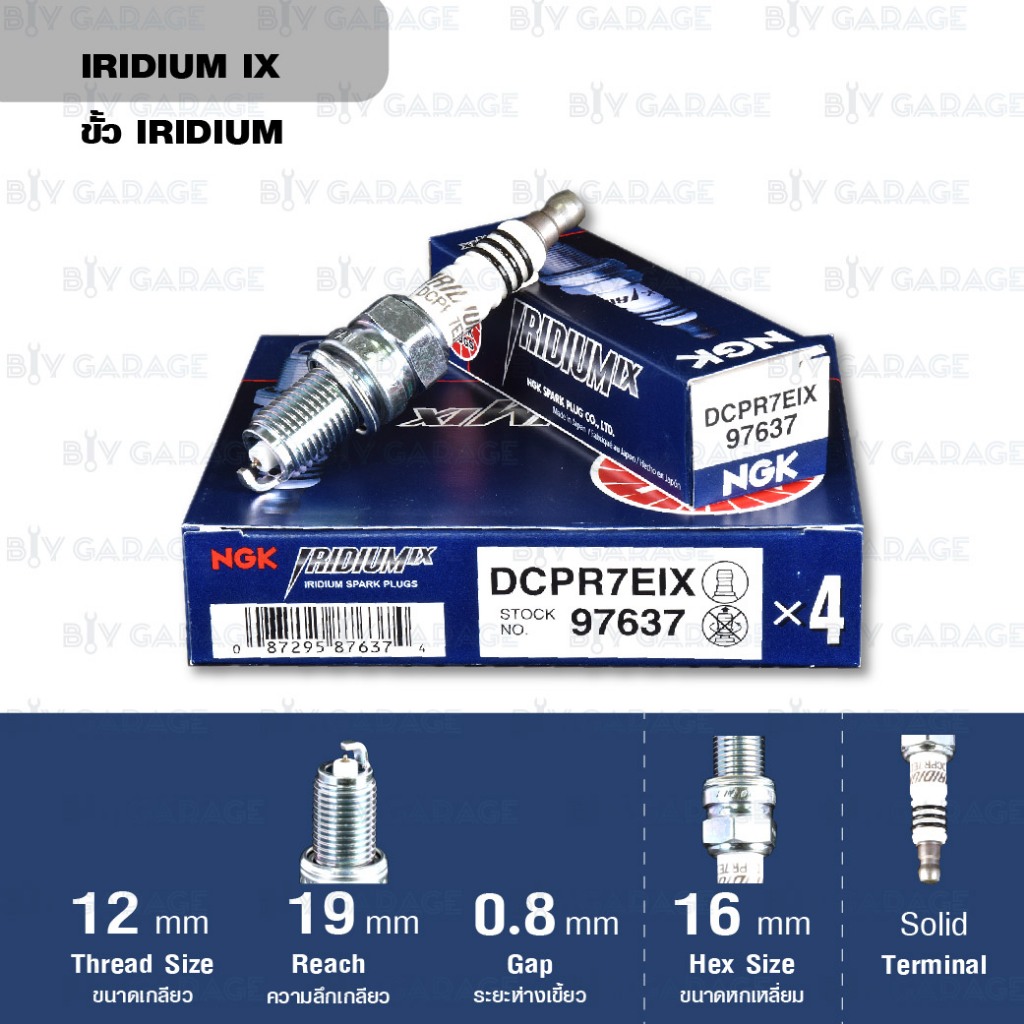 NGK หัวเทียนขั้ว Iridium DCPR7EIX ใช้สำหรับรถยนต์ มอเตอร์ไซค์Harley ...
