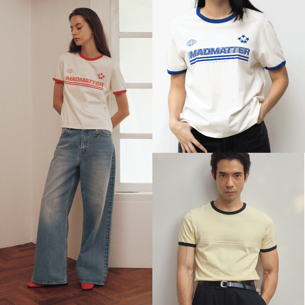 Madmatter - Sport Ringer Tee เสื้อยืดวินเทจ คอกลม | Shopee Thailand