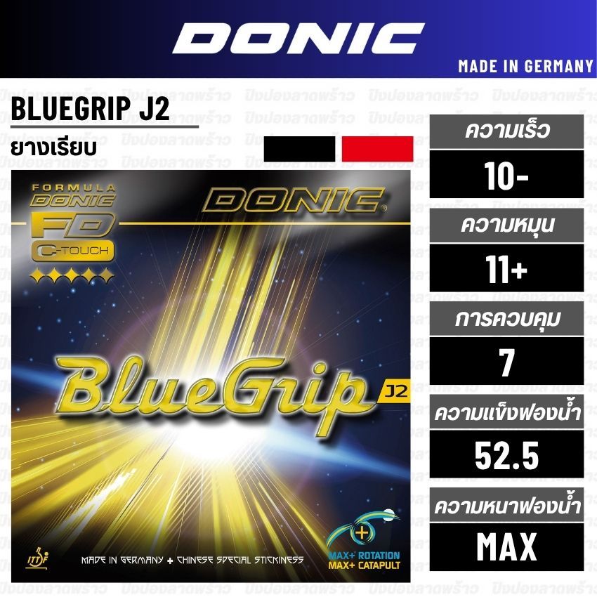ยางปิงปอง DONIC รุ่น BLUEGRIP J2 [ ZHANG JIKE MODEL ] | Shopee Thailand