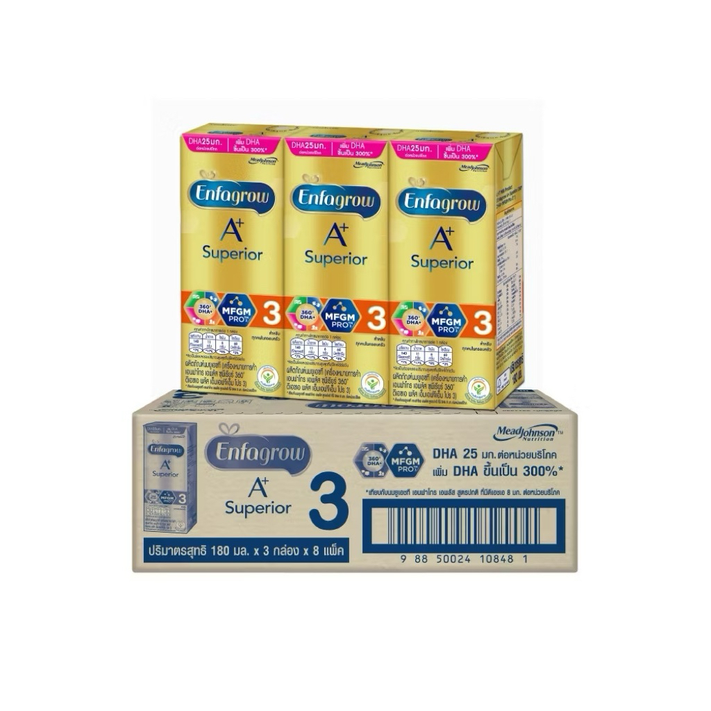 [นมกล่อง] UHT เอนฟาโกร ยูเอชที ซุพีเรียร์ สูตร3 180ml (24 กล่อง) | Shopee Thailand
