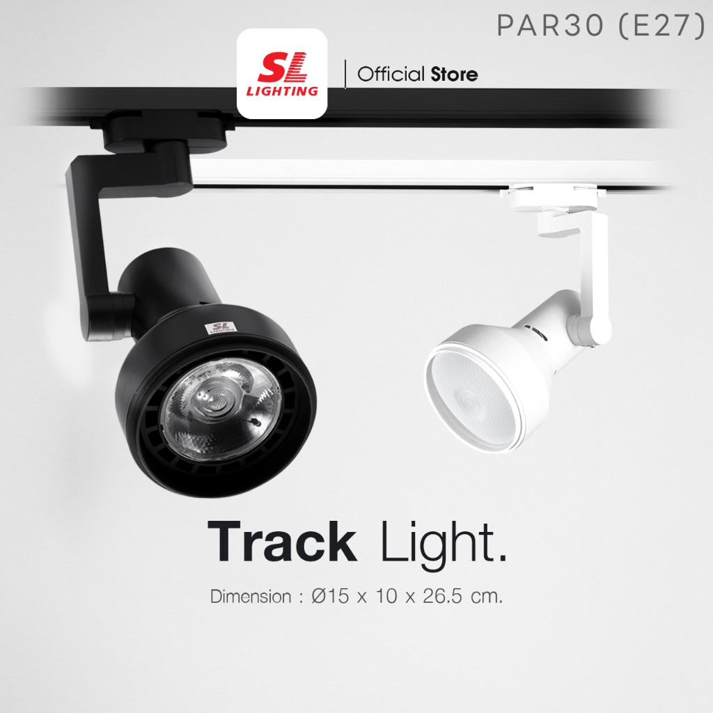 SL LIGHTING | Track Light โคมไฟส่องเฉพาะจุด แบบเข้าราง รุ่น 688A E27 PAR30 ปรับหมุนได้ 180 องศา ...
