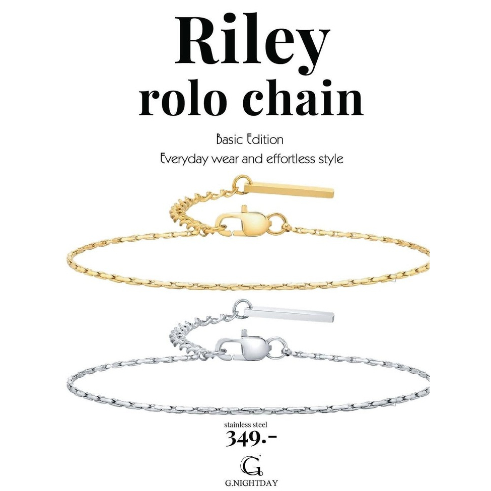 Riley chain bracelet สร้อยข้อมือ ข้อมือสลักชื่อ | Shopee Thailand