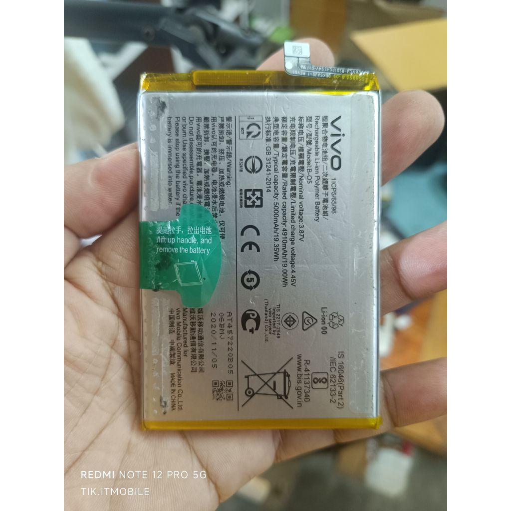 แบตแกะจากเครื่อง Model.B-O5 VIVO Y20 Y20i Y20s Y12s | Shopee Thailand