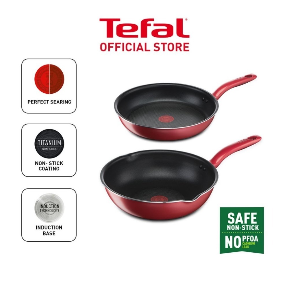 Tefal So Chef Set 2 Pcs. รุ่น G135S295 ชุดกระทะ 2 ชิ้น ก้นอินดักชั่น กระทะก้นลึกขอบ 2 หยัก 28 cm ...