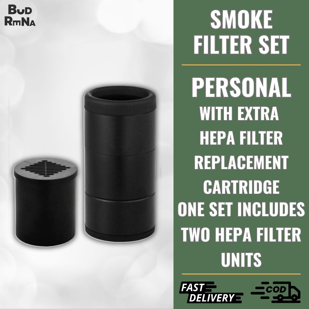 PERSONAL SMOKE FILTER SET WITH EXTRA HEPA FILTER REPLACEMENT CARTRIDGE ...