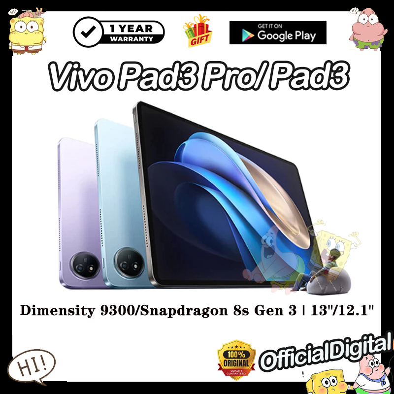 Vivo Pad3 Pro Dimensity 9300 VIVO Pad3 Snapdragon 8s Gen 3 13 Inch 144HZ 11500mAh VIVO Tablet ...