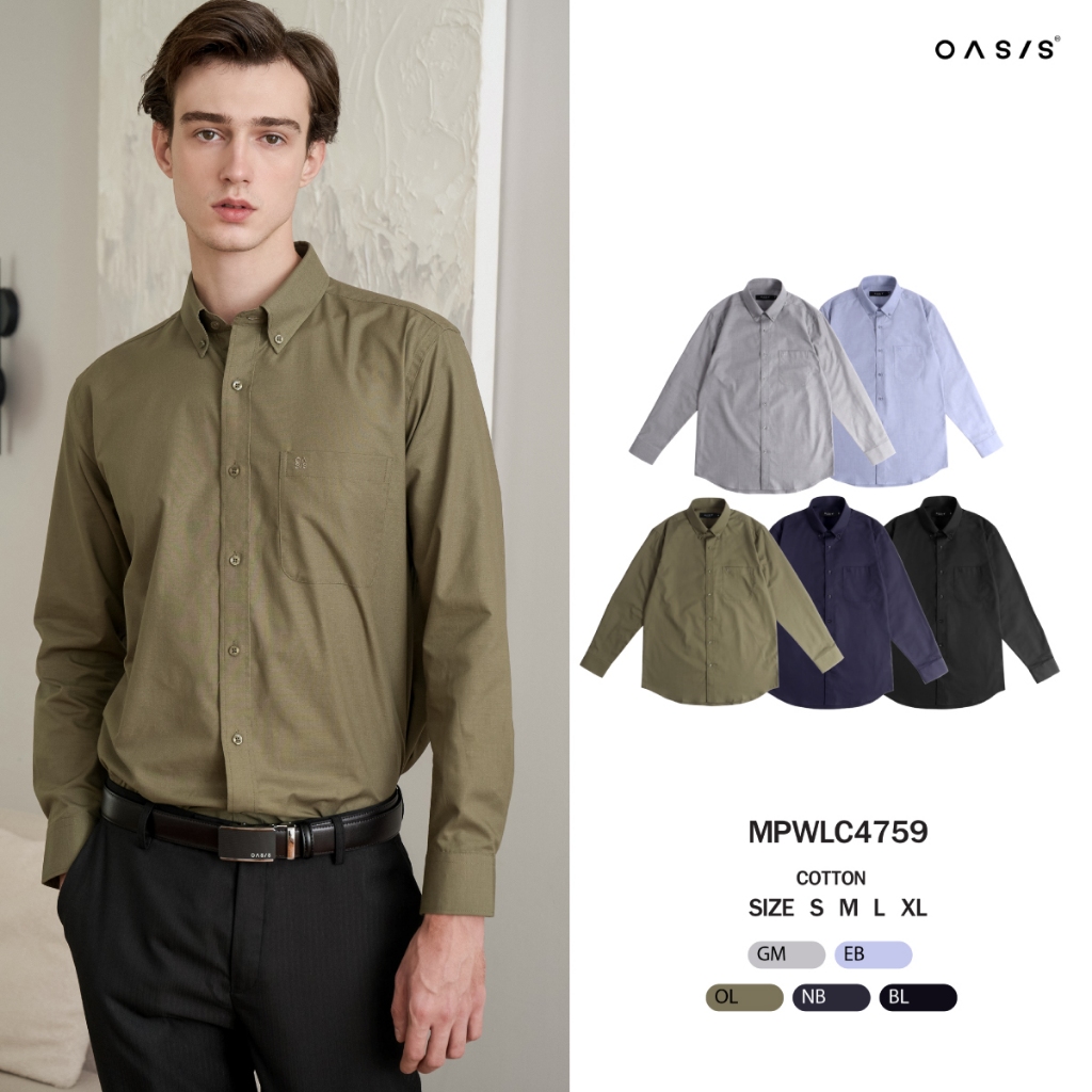 OASIS Masterpiece เสื้อเชิ้ตผู้ชาย รุ่น MPWLC-4759 ผ้าคอตตอน แขนยาว มี ...