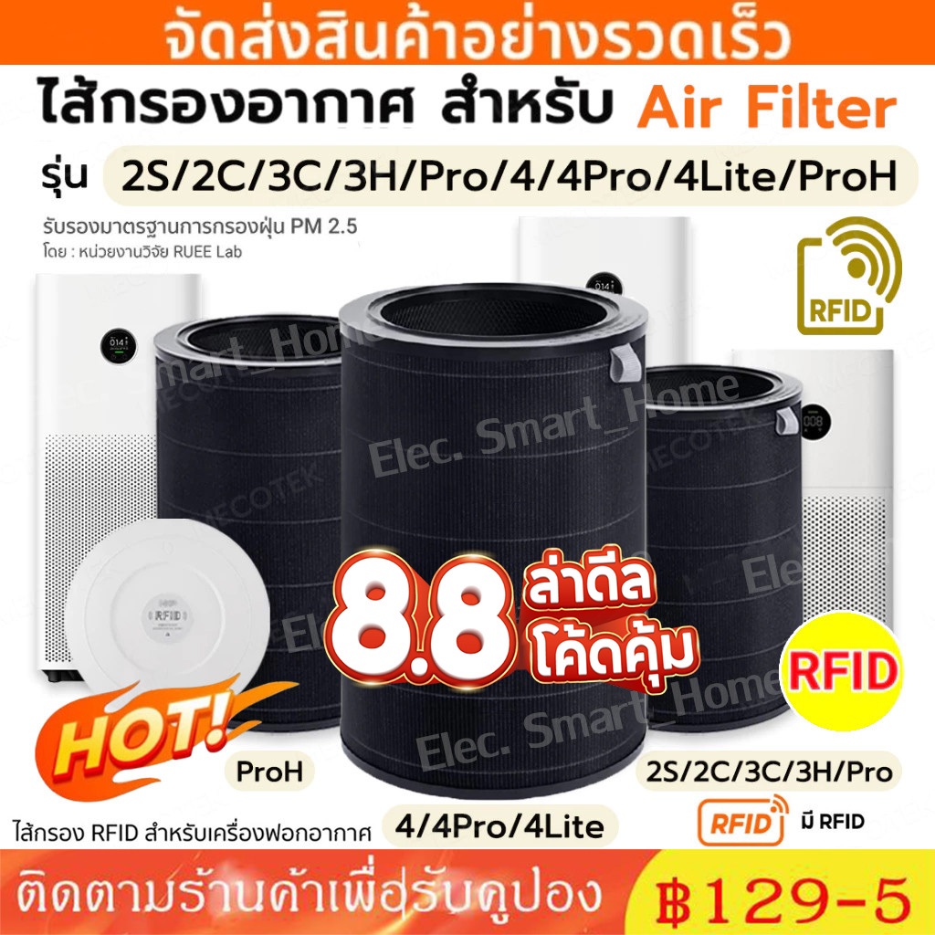 【COD】(มี RFID) ไส้กรองอากาศ สำหรับ Xiaomi Mi Air Purifier Filter รุ่น ...
