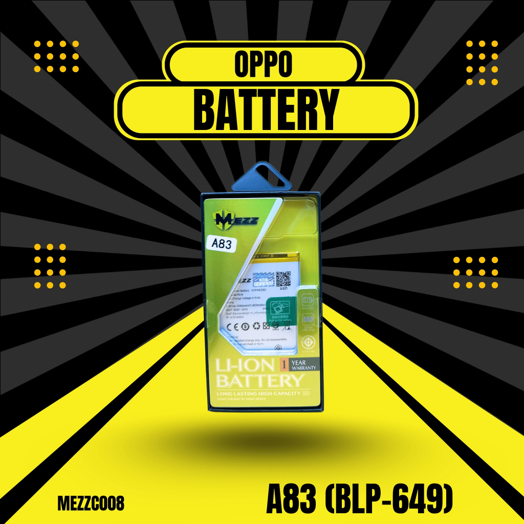 (1แถม1) แบตเตอรี่ OPPO A83 (BLP-649)มอก.ยี่ห้อ(MEZZ) | Shopee Thailand